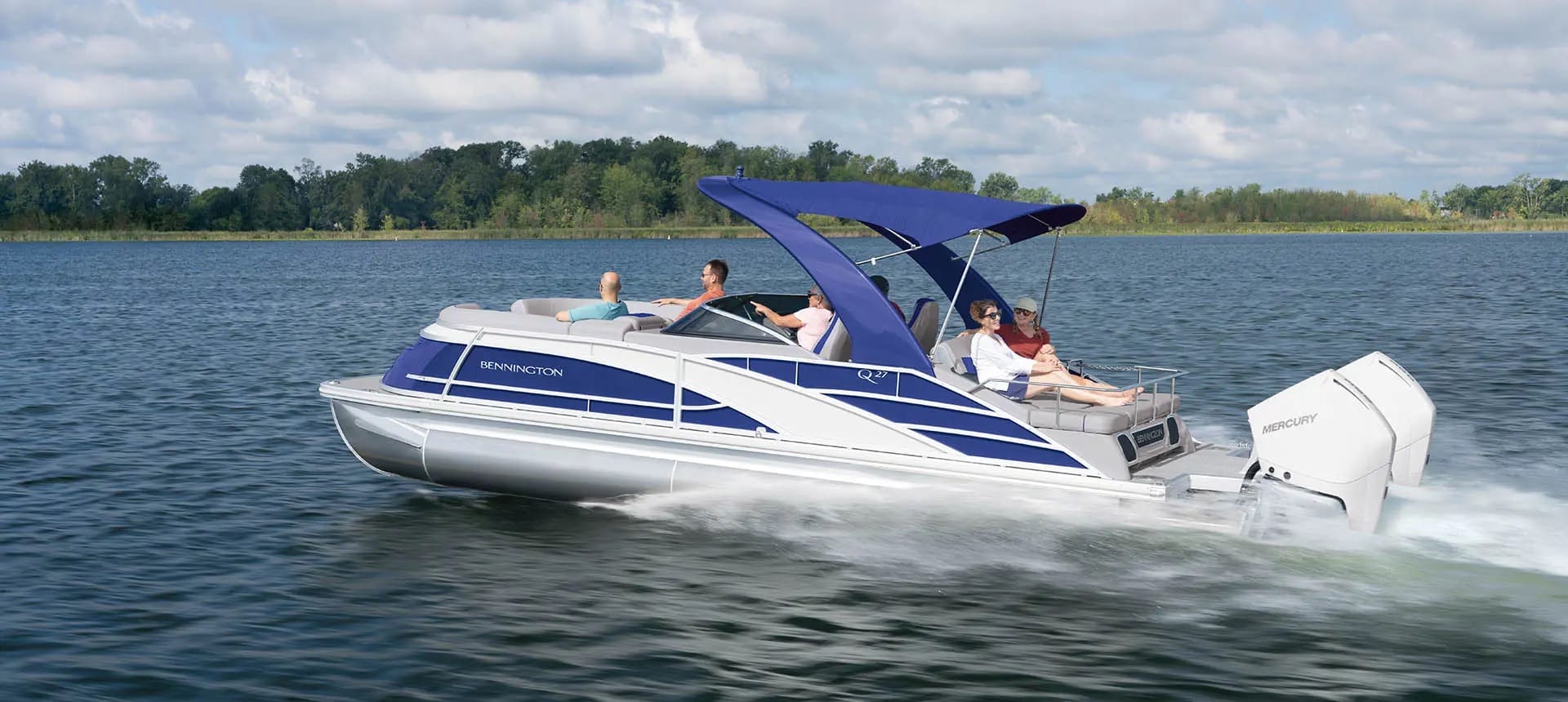 New Bennington QX Line Luxury Quad Bench Tritoon Boats For Sale Near ...